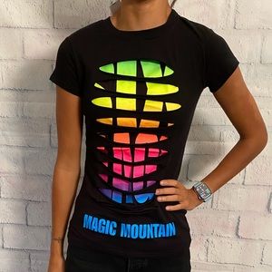 Tops | Nwt Six Flags Magic Mountain Ripped Tee | Poshmark